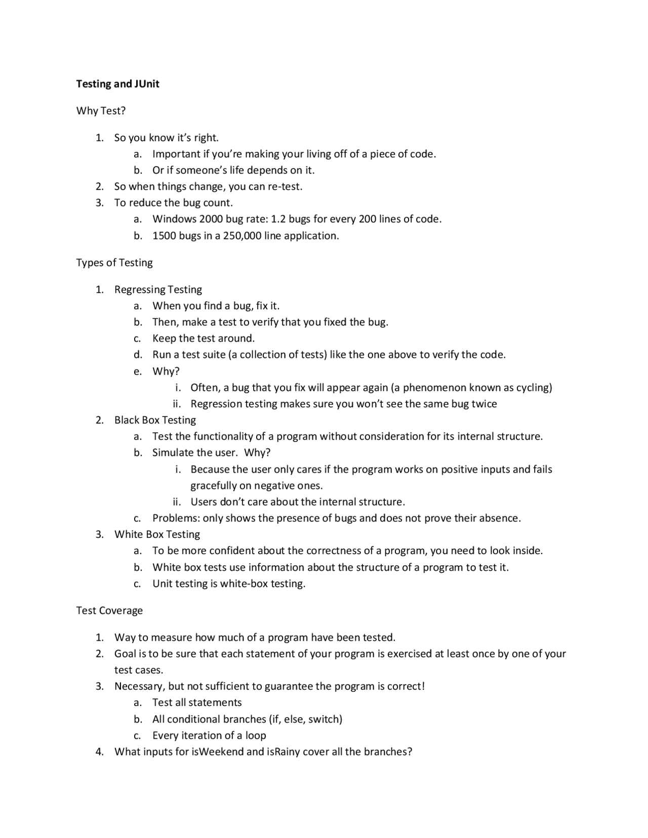 Importance of Testing & Using JUnit for Unit Testing | Lab Reports ...