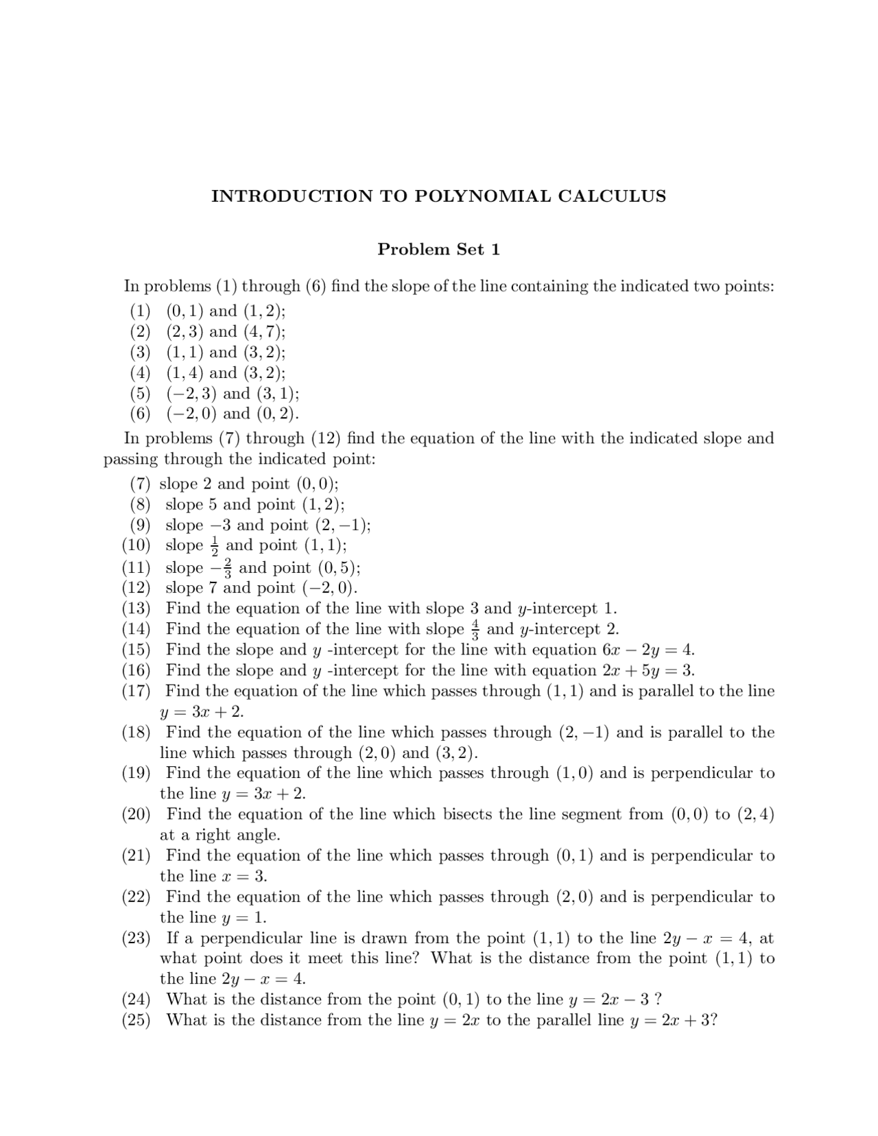 Practice Assignment 1 Introduction To Polynomial Calculus Math 1210