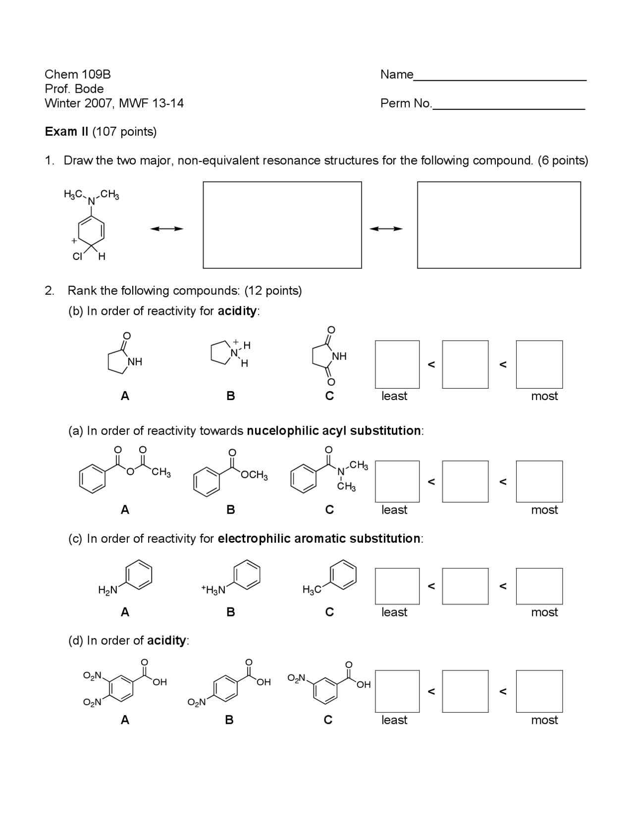 10 Solved Problems On Aromatic Compounds Exam 2 Chem 109b Docsity