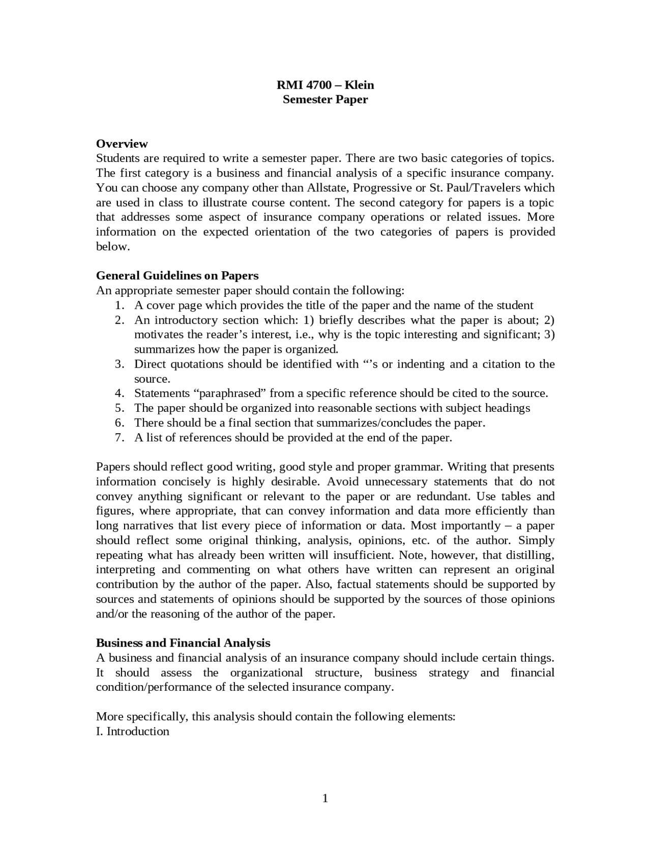 Business and Financial Analysis of Insurance Company - Project | RMI ...