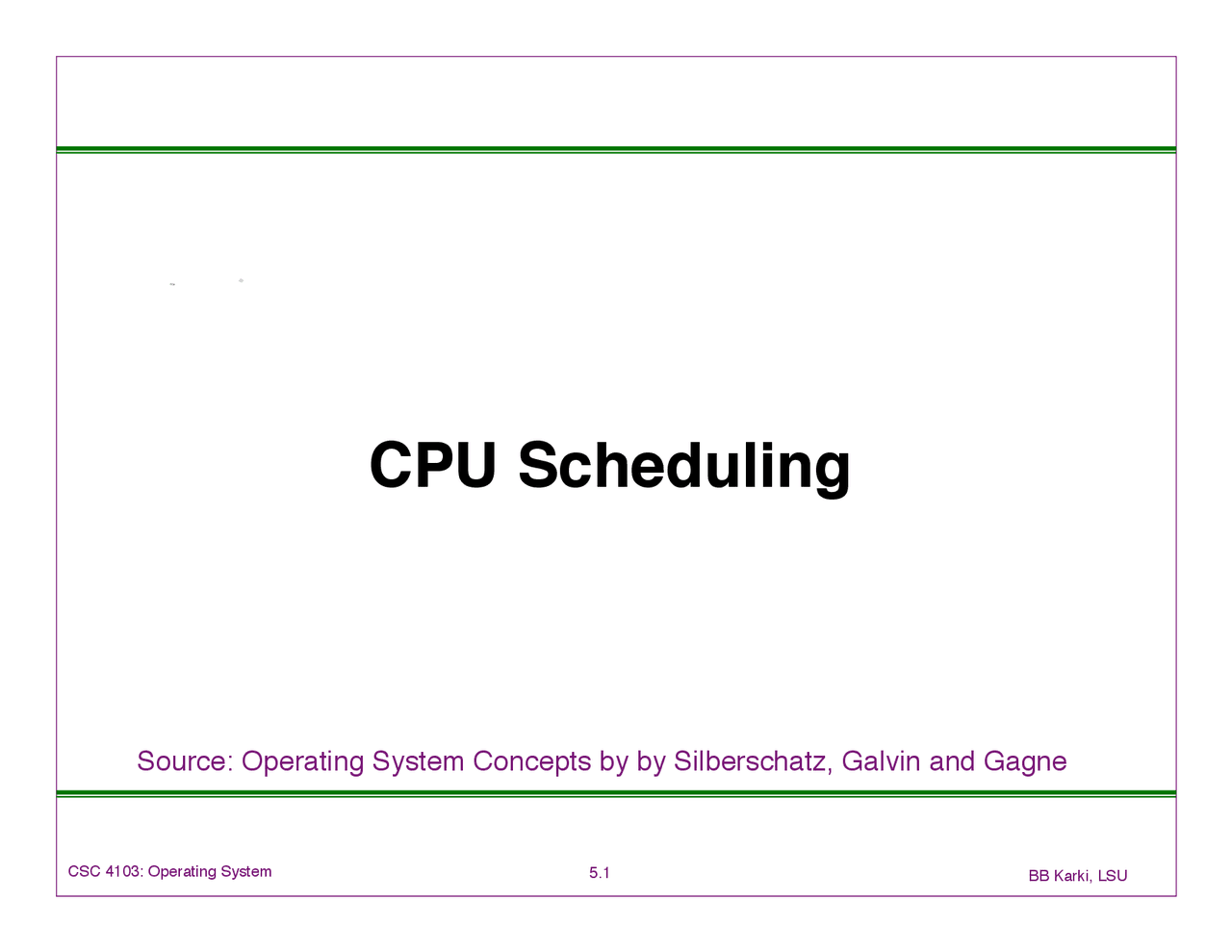 Notes On Cpu Scheduling Operating Systems Csc 4103 Docsity