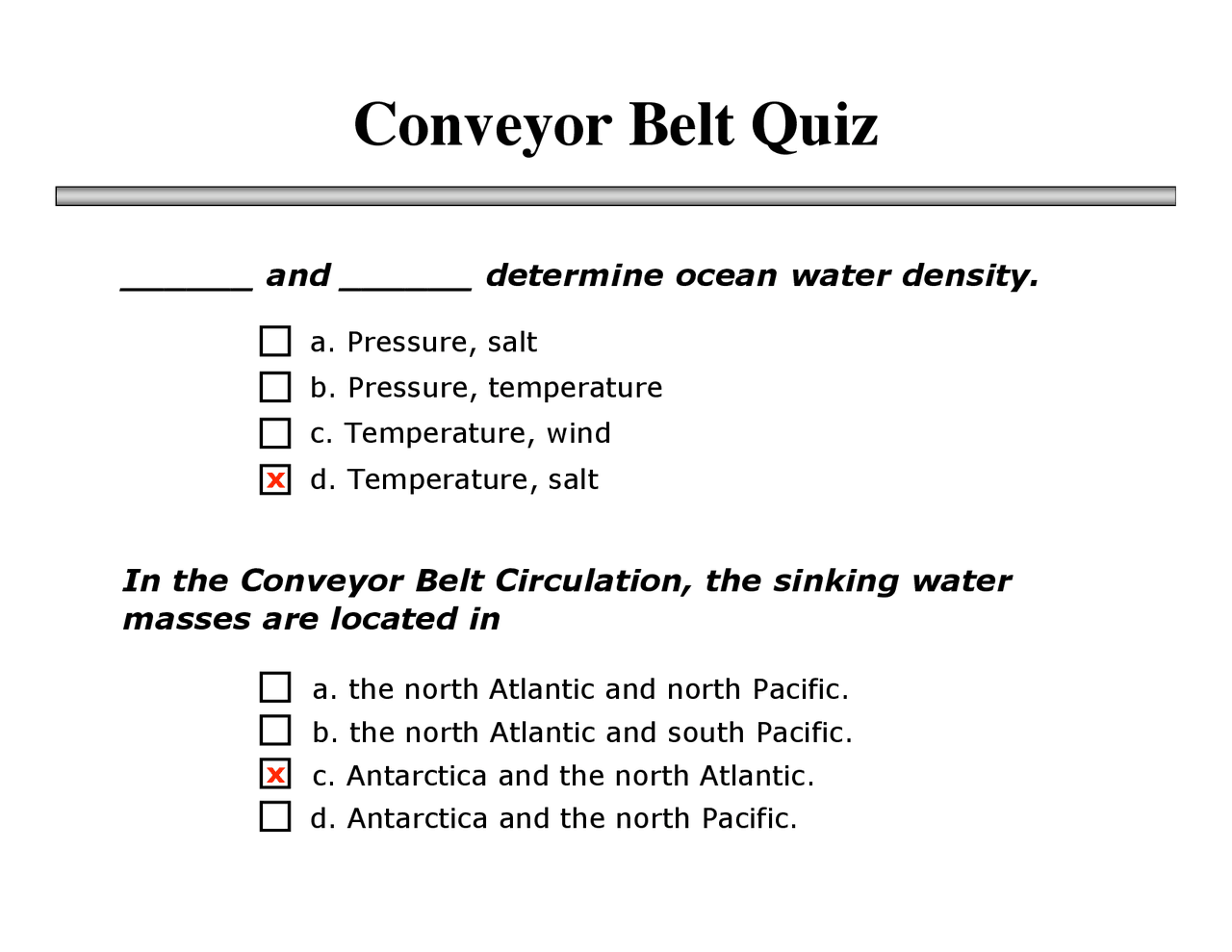 Conveyor Belt Quiz The Earth And Its Environments Nats 101 Docsity