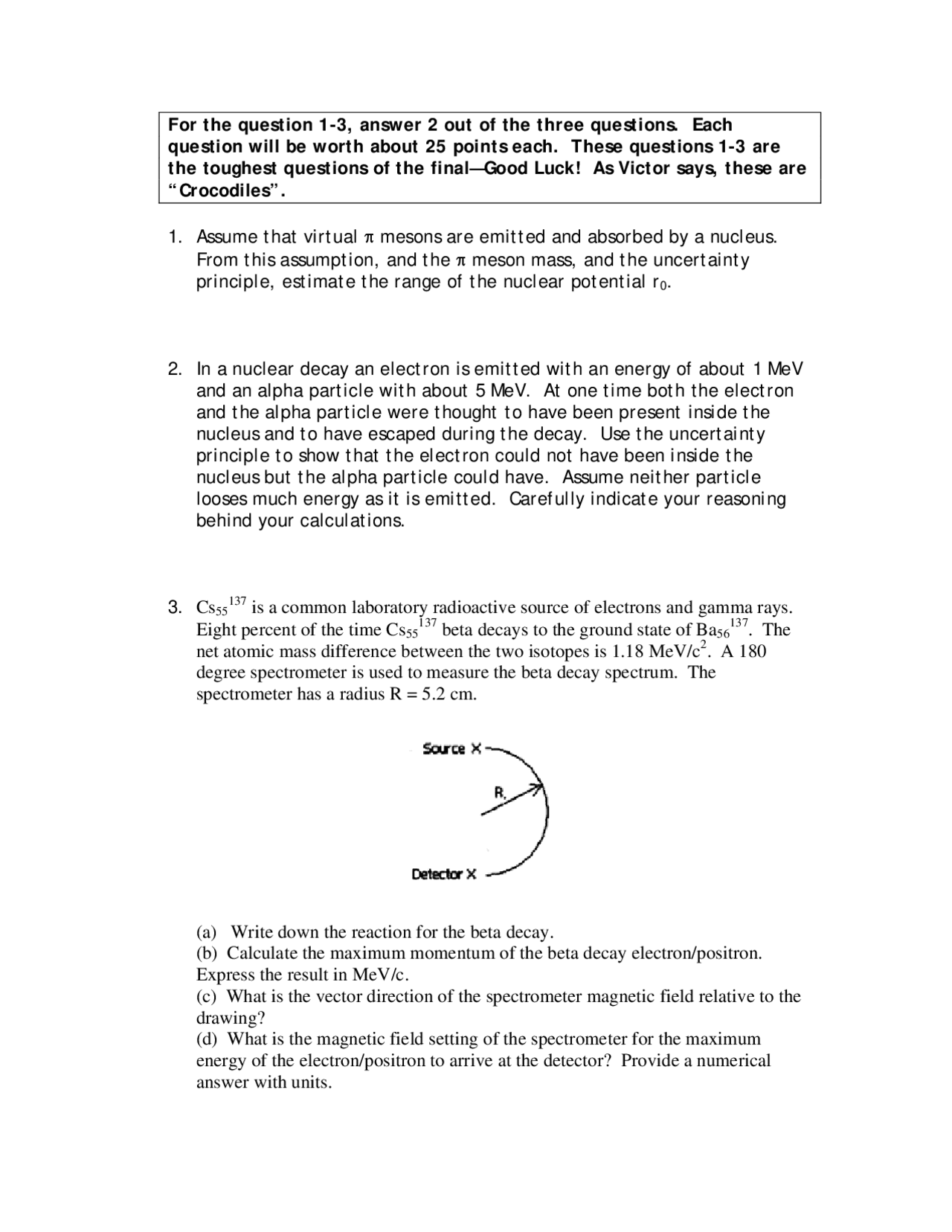 11 Question In Exam For Fundamentals Of Physics Phys 232 Docsity