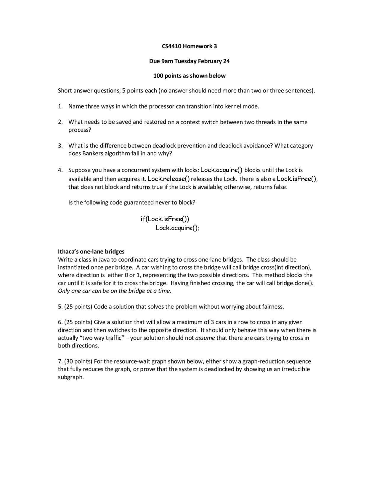 Homework Iii Questions Operating Systems Cs 4410 Docsity