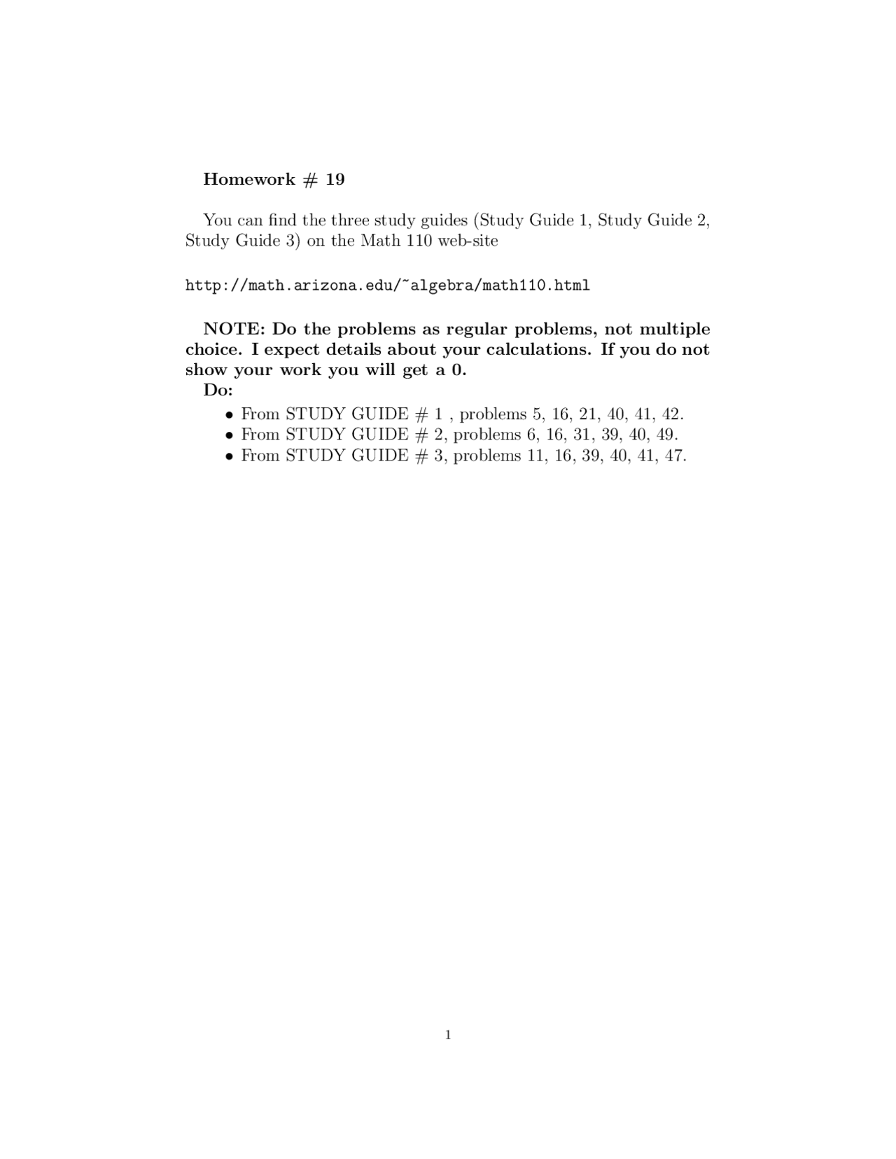Math 110 Homework #19: Solutions from Study Guides 1, 2, and 3 ...