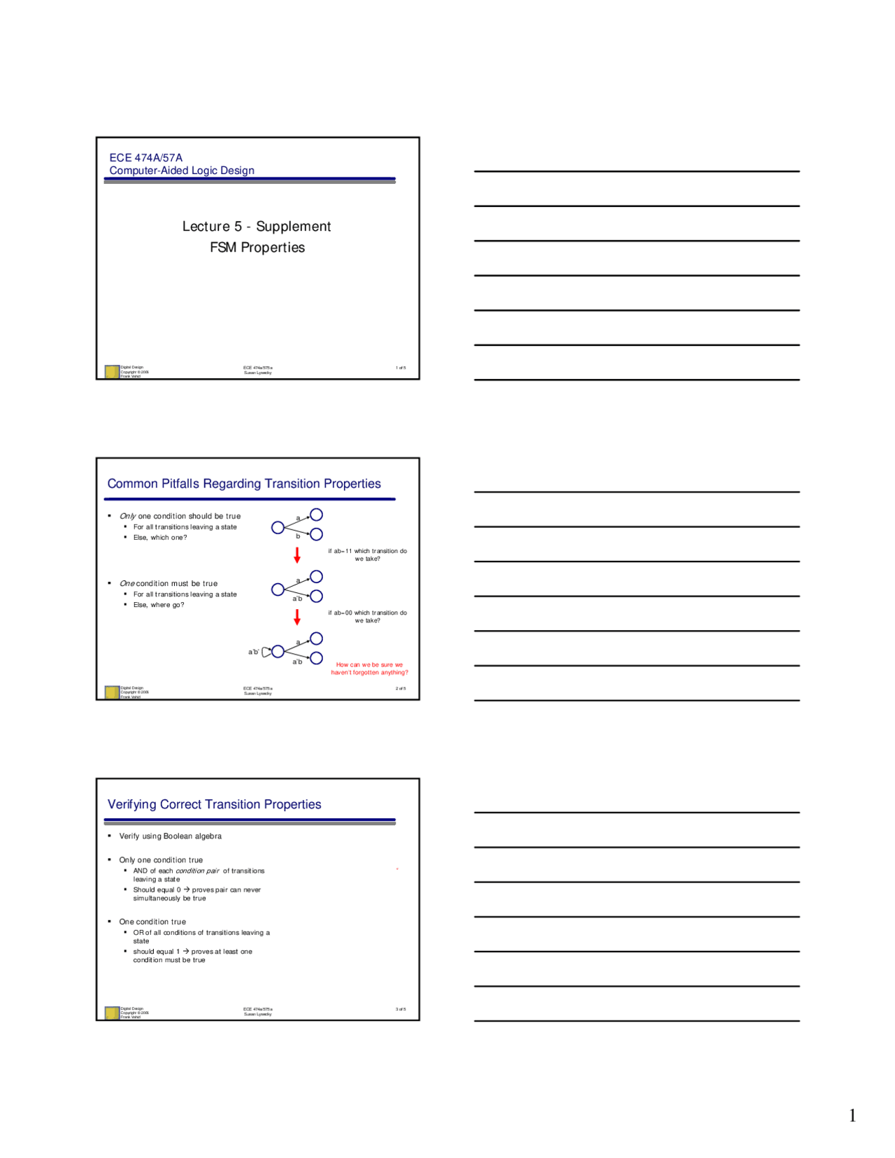 Supplement Fsm Computer Aided Logic Design Lecture Slides Ece