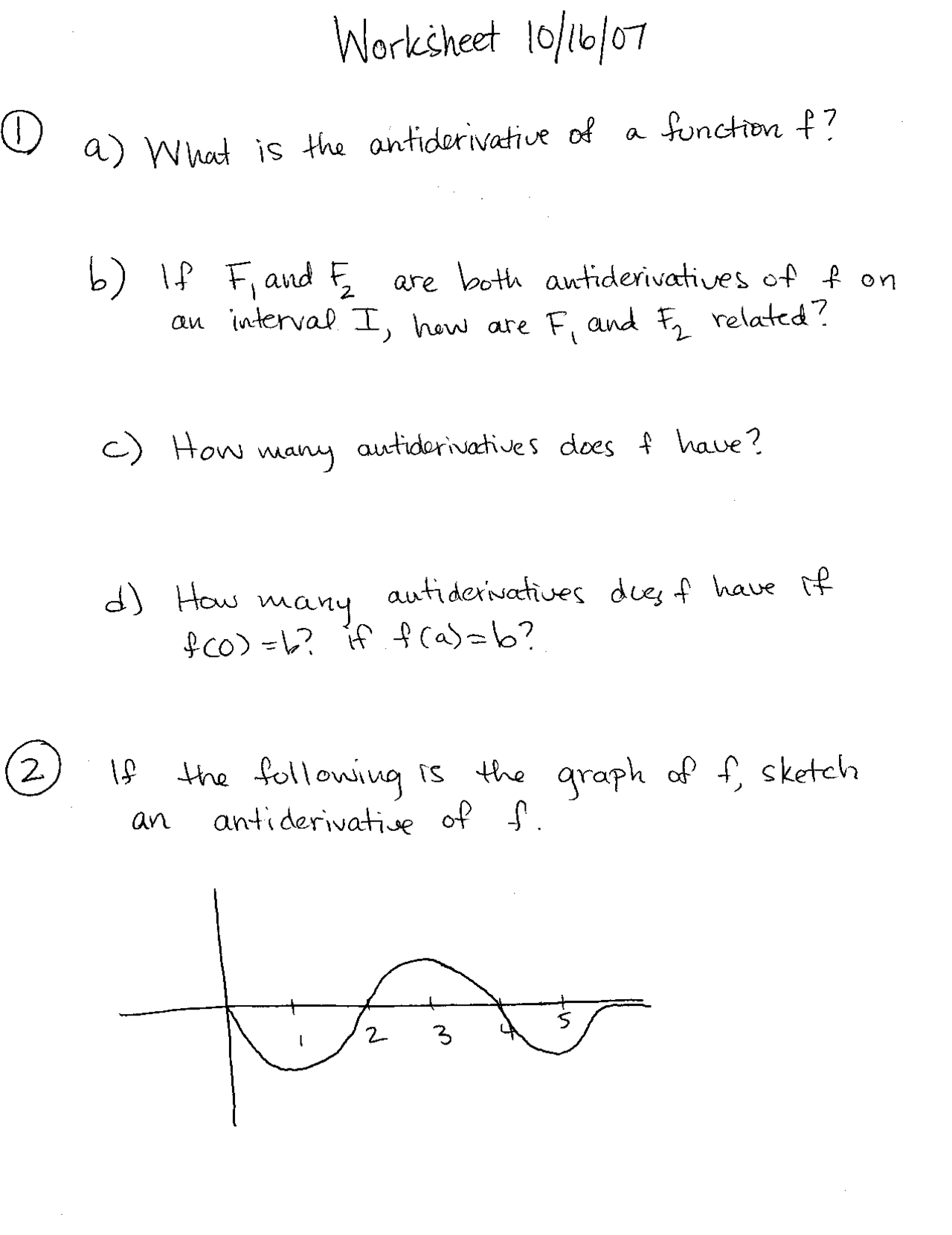 10 Problems On Differential And Integral Calculus Worksheet M 408c