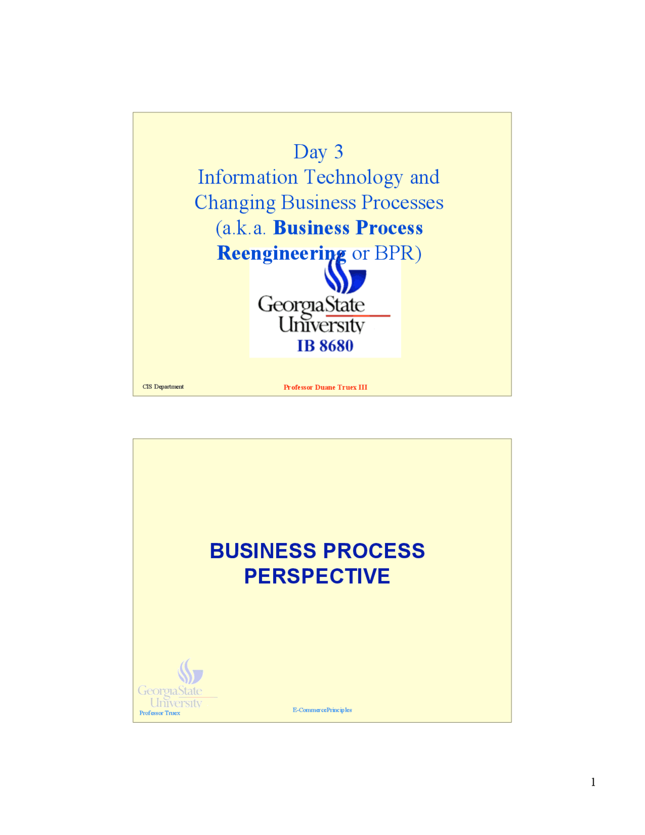 Business Process Perspective Lecture Slides Mba 8125 Docsity