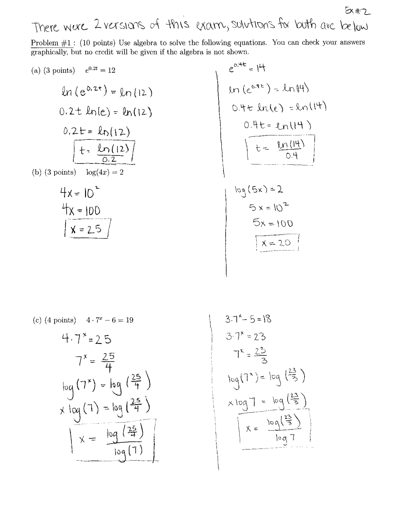 6 Problems In Examination 2 Calculus Preparation Math 120r