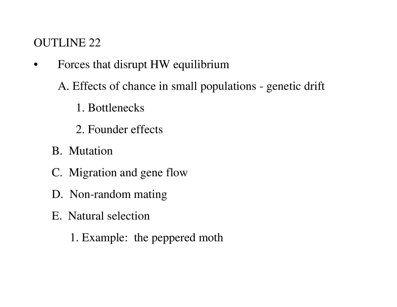 The Hardy Weinberg Equilibrium Lecture Slides Bsc 2011 Docsity