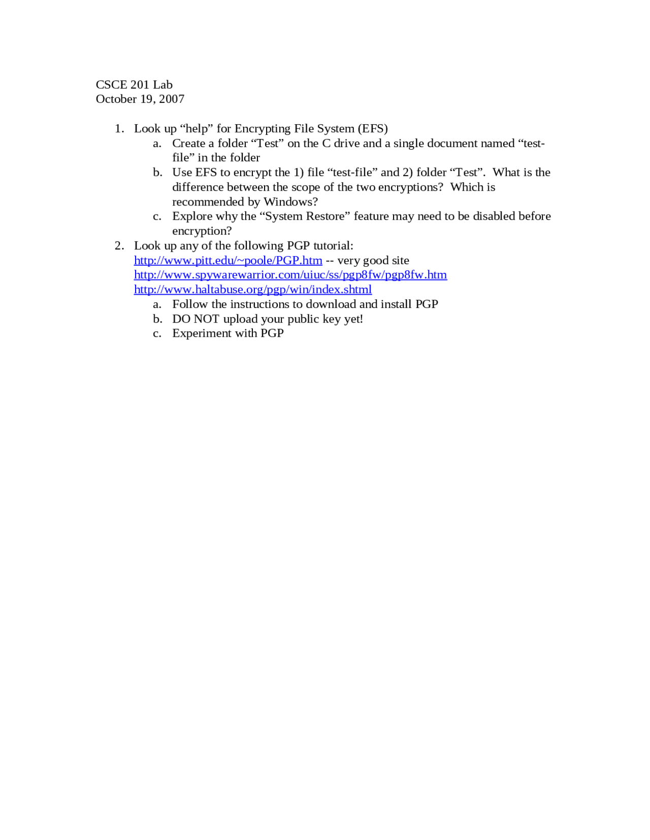 Laboratory Report 1 Introduction To Computer Security Csce 201