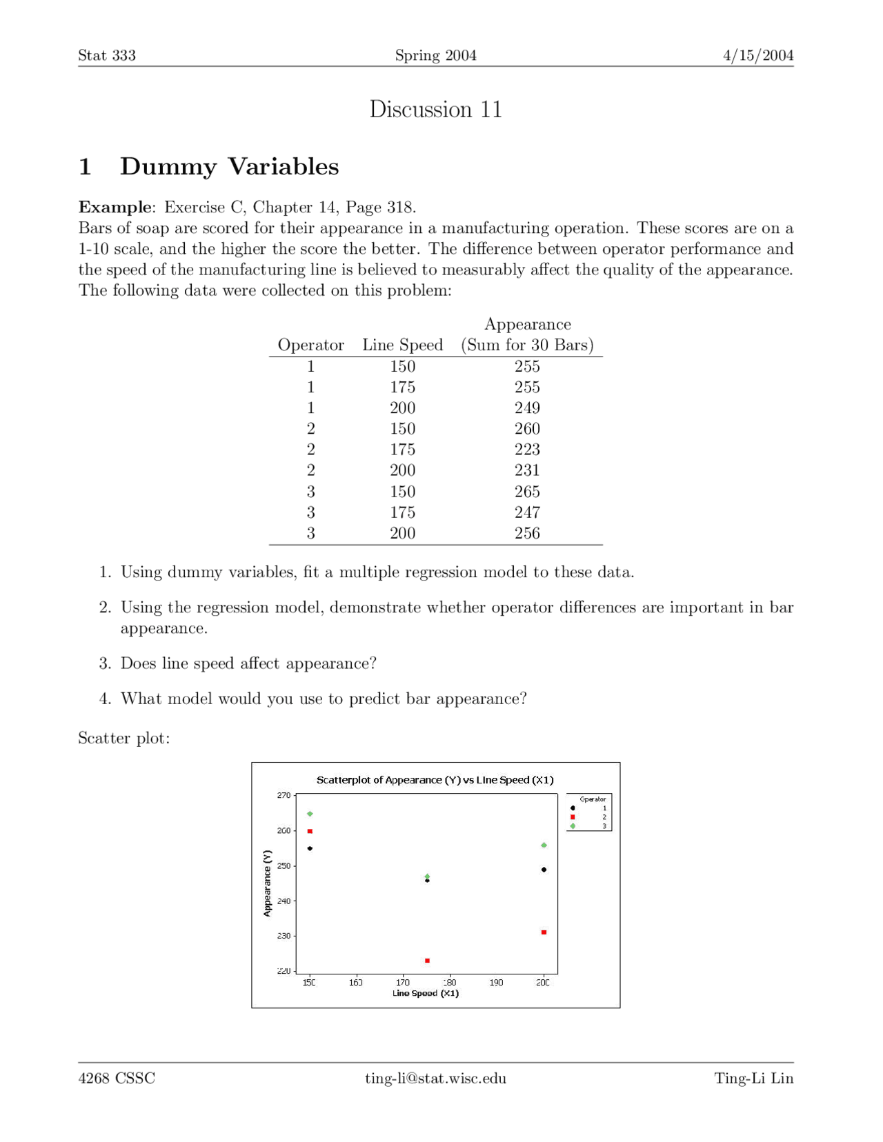 Notes On Dummy Variables Applied Regression Analysis Stat 333 Docsity