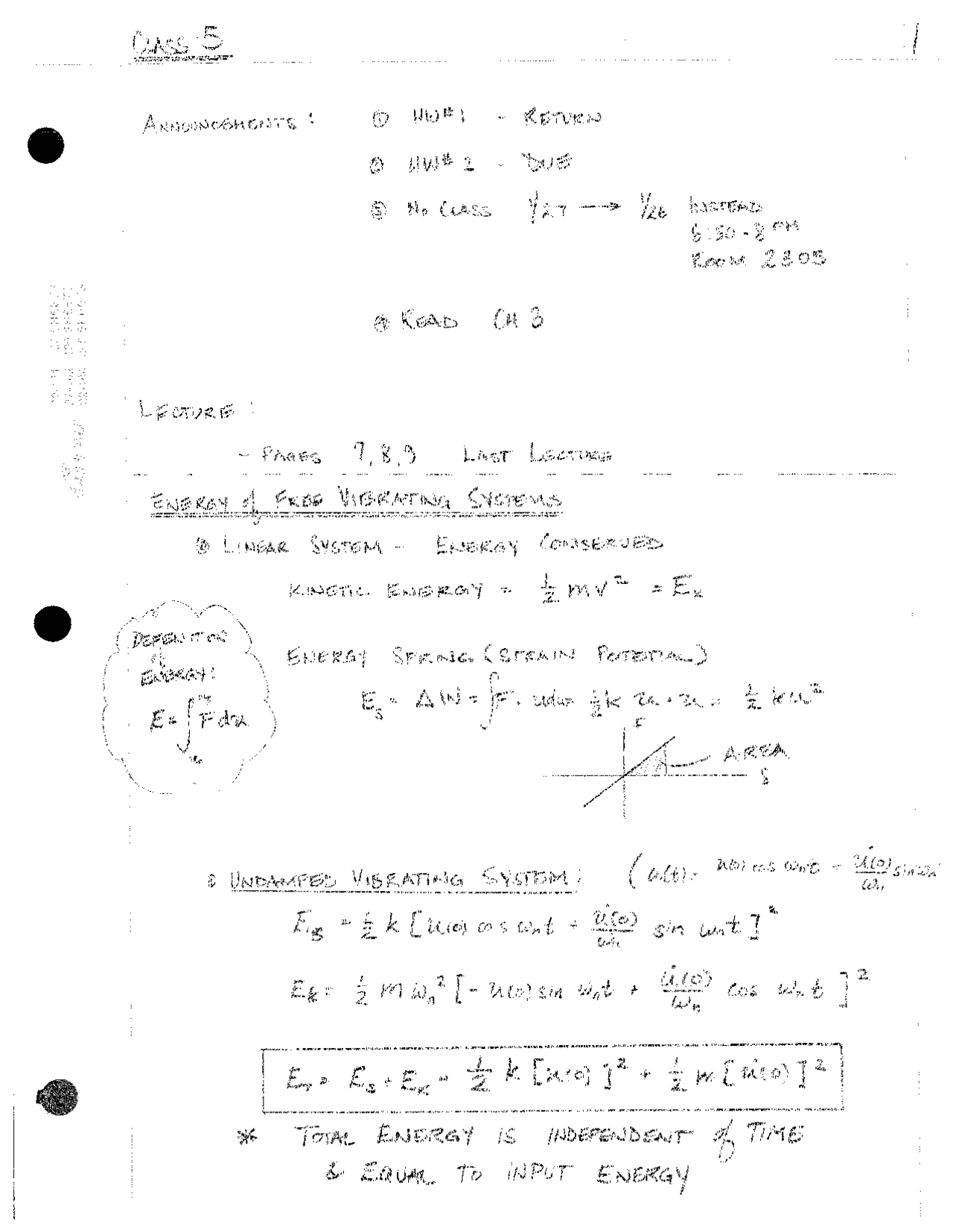 Energy Of Free Vibrating Systems In Structural Dynamics Cee 511 Docsity