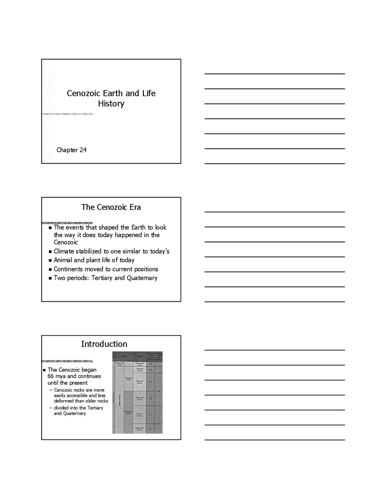 Cenozoic Earth And Life History Lecture Notes Geol 103 Docsity