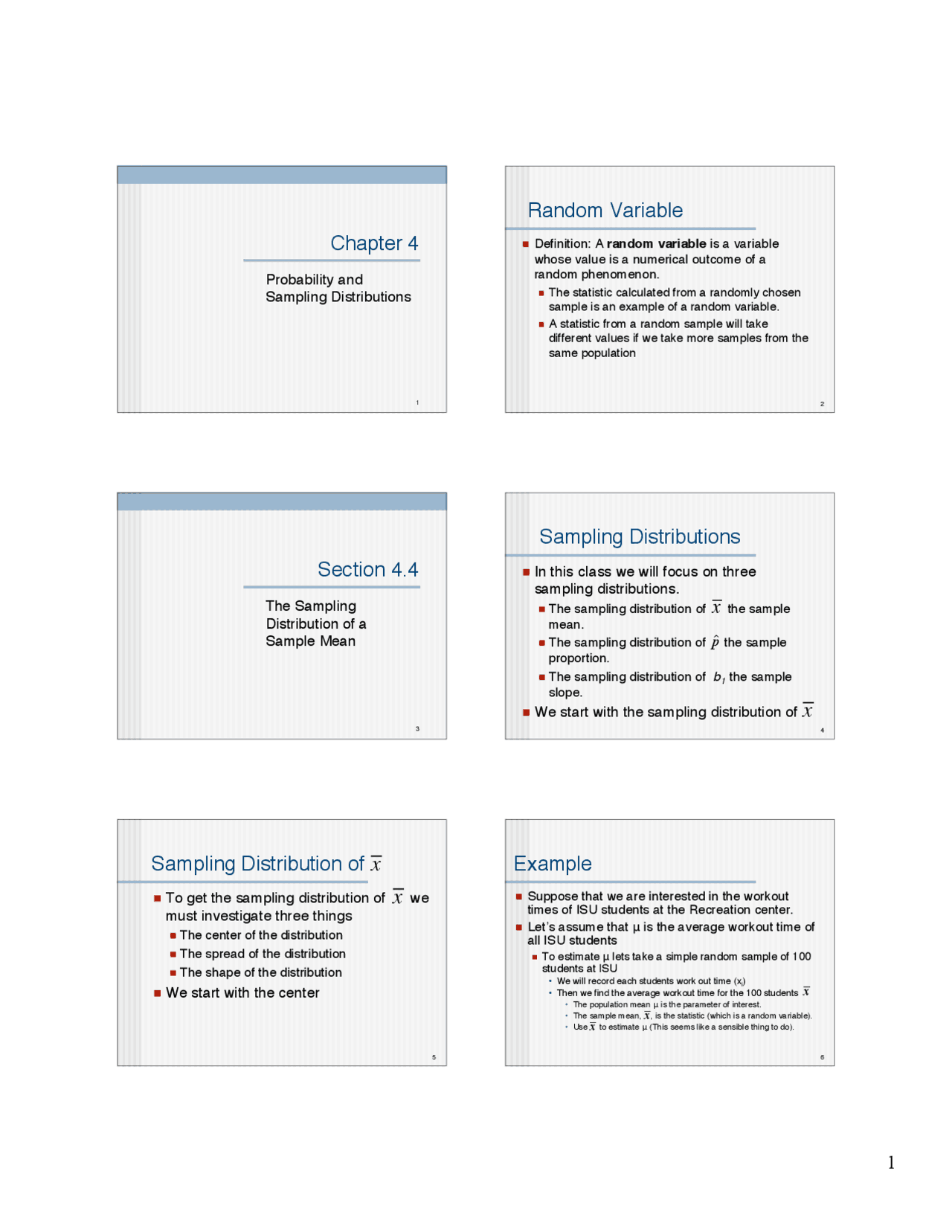 Probability and Sampling Distribution - Lecture Slides | STAT 226 - Docsity
