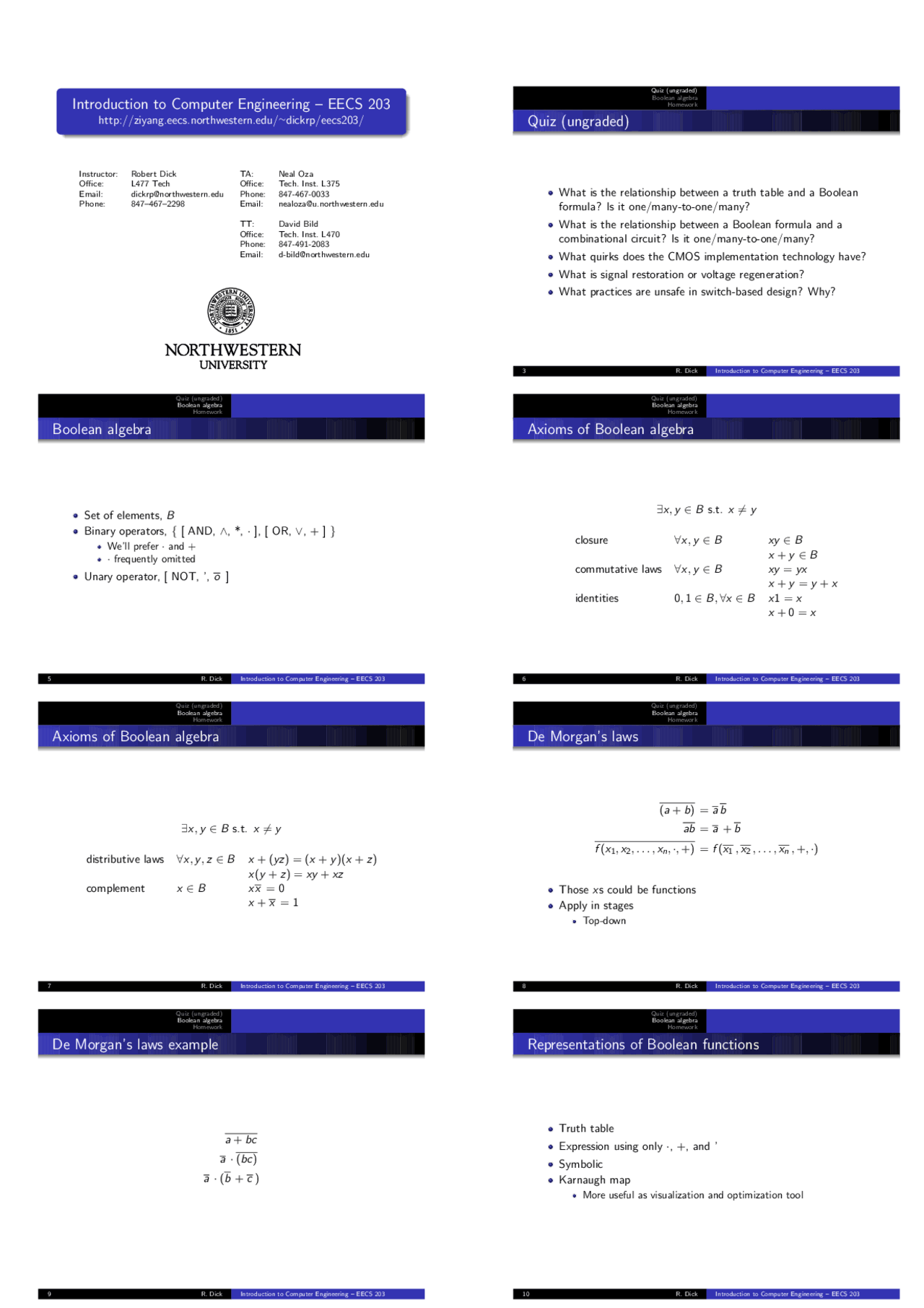 Simplifying Logic Functions Discrete Mathematics Lecture Slides Eecs 203 Docsity