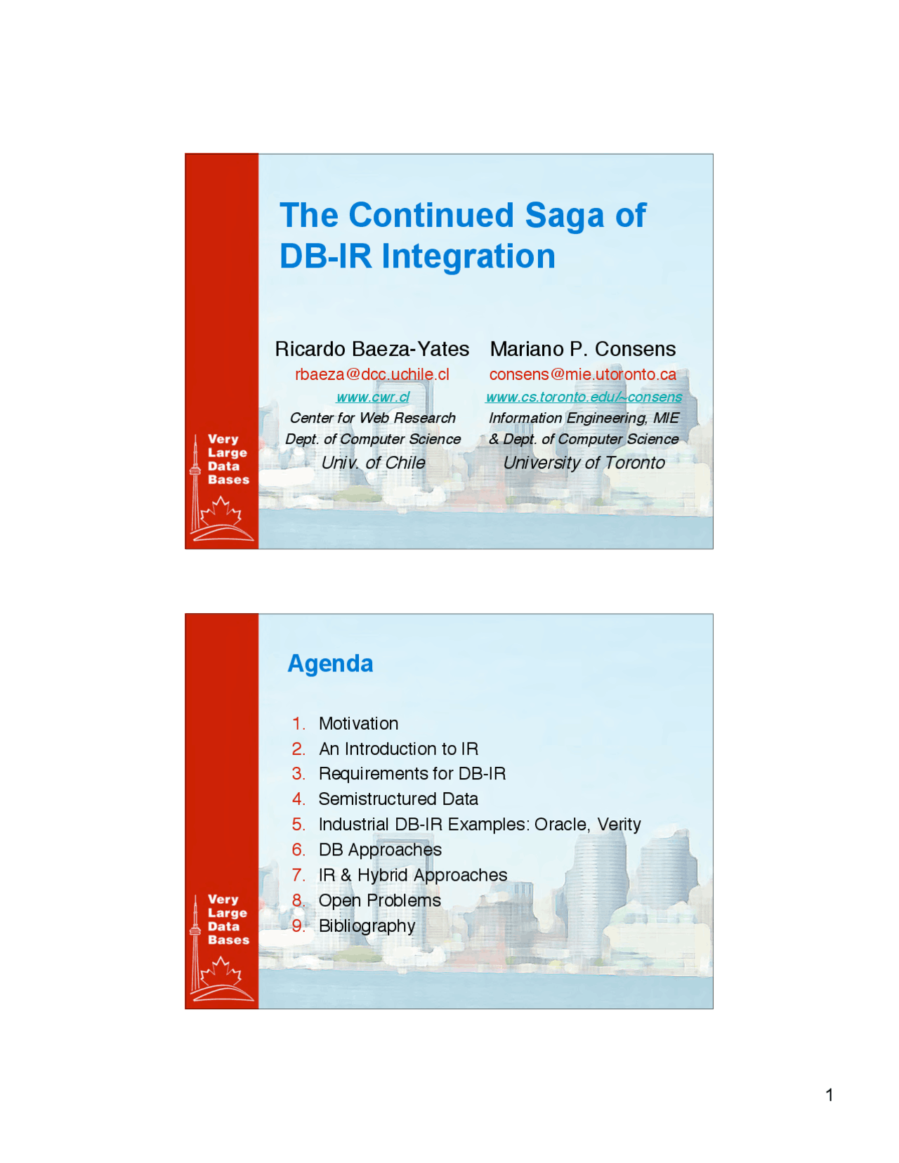 Lecture Slides on the Continued Saga of DB IR Integration | CSE 494 - Docsity