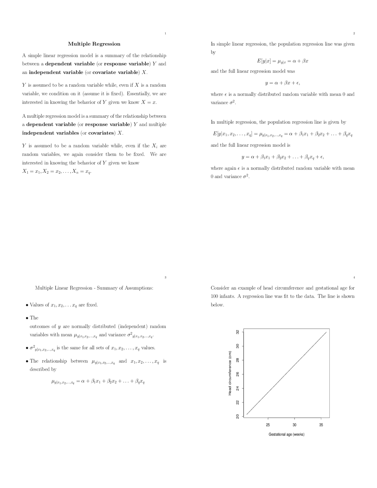 Multiple Regression Introduction To Biostatistics Stat 541 Docsity