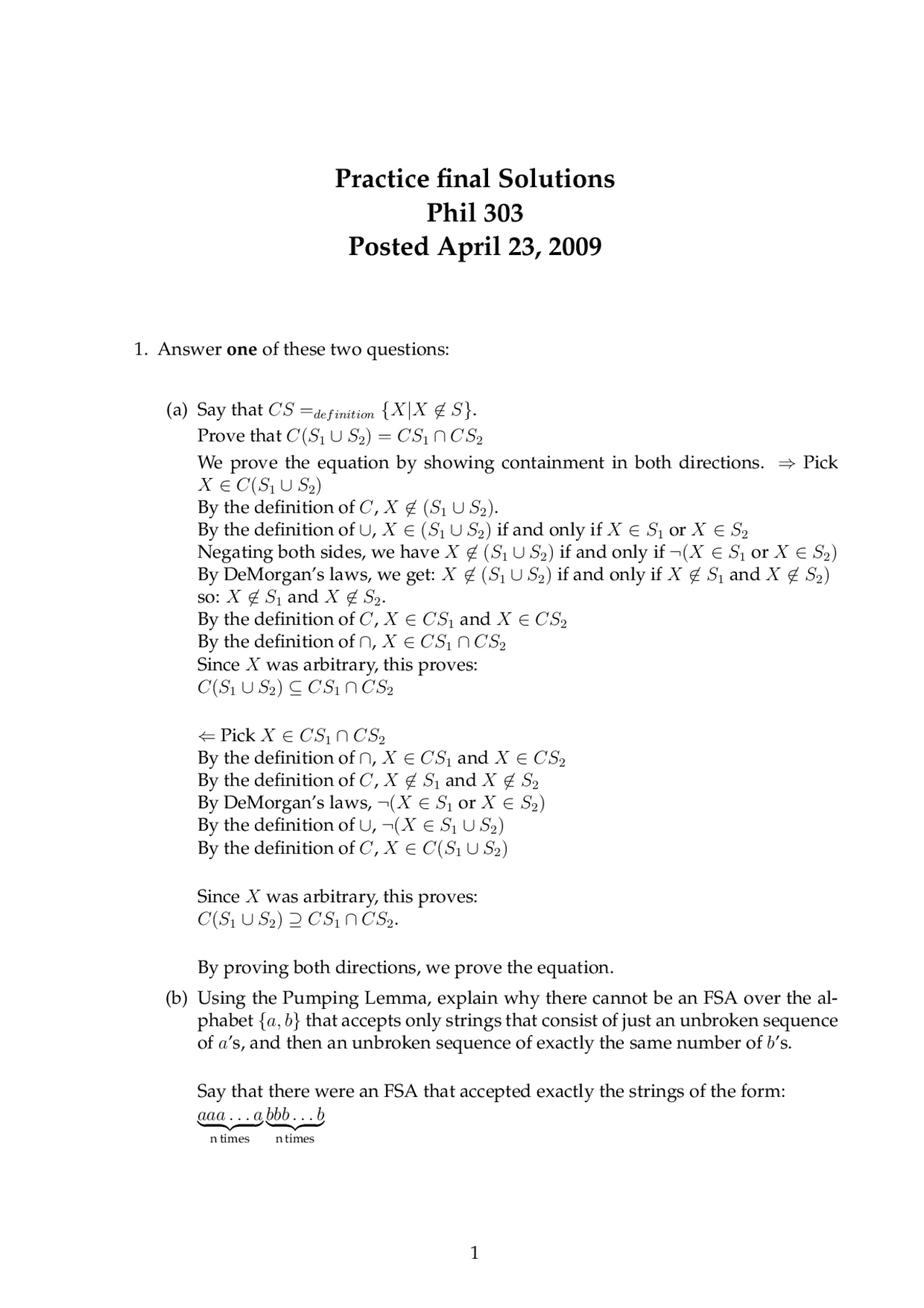7 Questions On Introduction Symbol Logic With Solution Final Exam