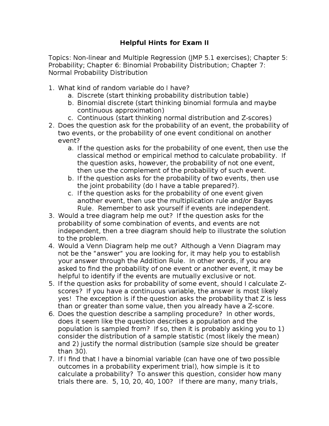 8 Solved Questions On Statistics Examination Stat 104 Docsity
