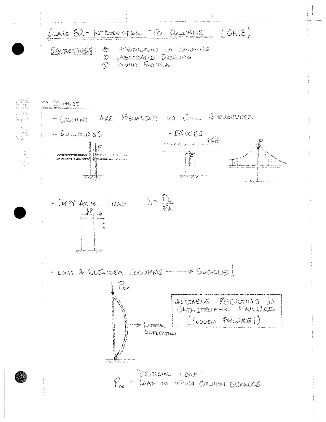 Introduction to Columns, Understanding Bucking | CEE 212 - Docsity