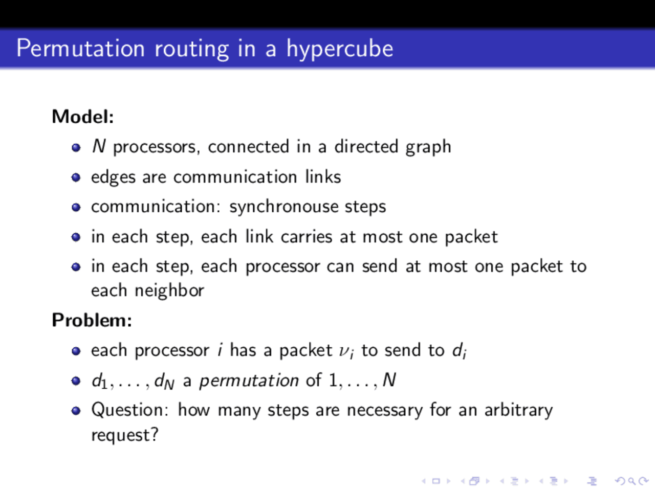 Permutation Routing In A Hypercube Lecture Slides Cse 591 Docsity
