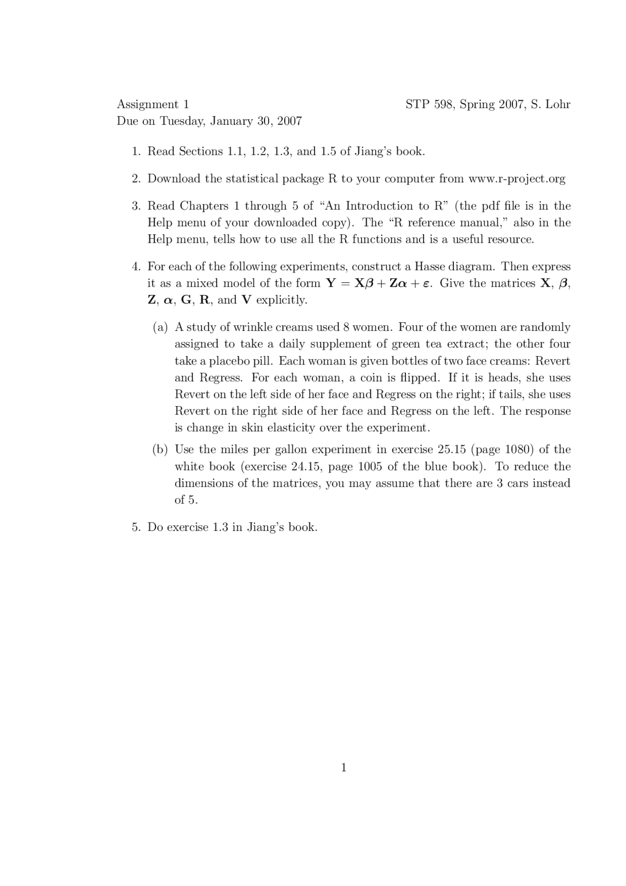 Homework Assignment 1 Bayesian Statistics Stp 598 Docsity