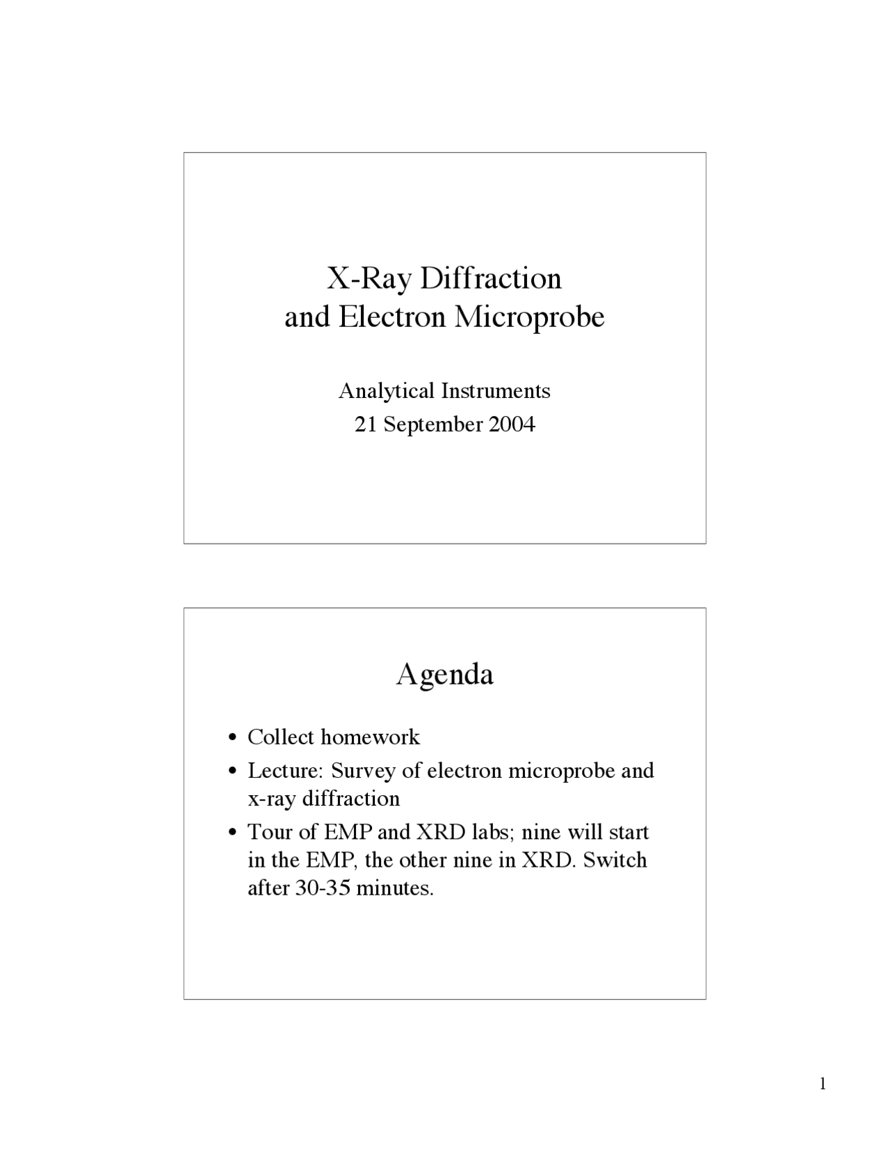 X Ray Diffraction And Electron Microprobe Lecture Slides Glg 490