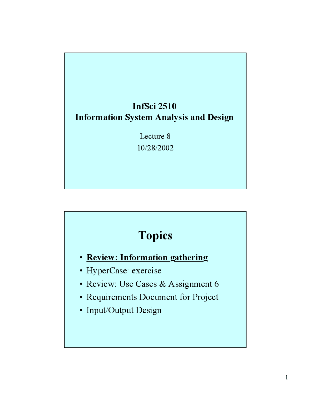 Information Gathering Hypercase Exercise Use Cases Slides Infsci