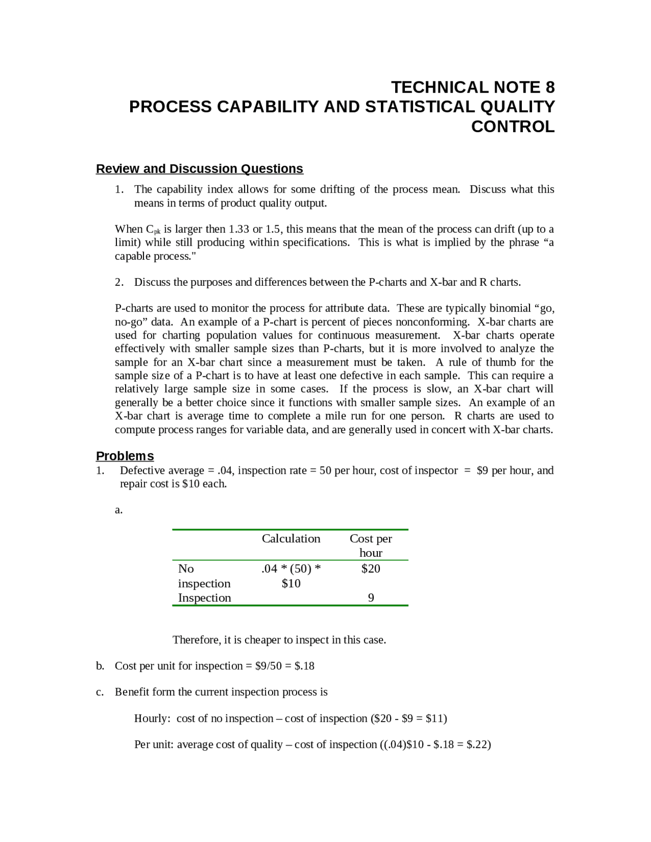 Process Capability and Statistical Quality Control - Assignment | MGT ...