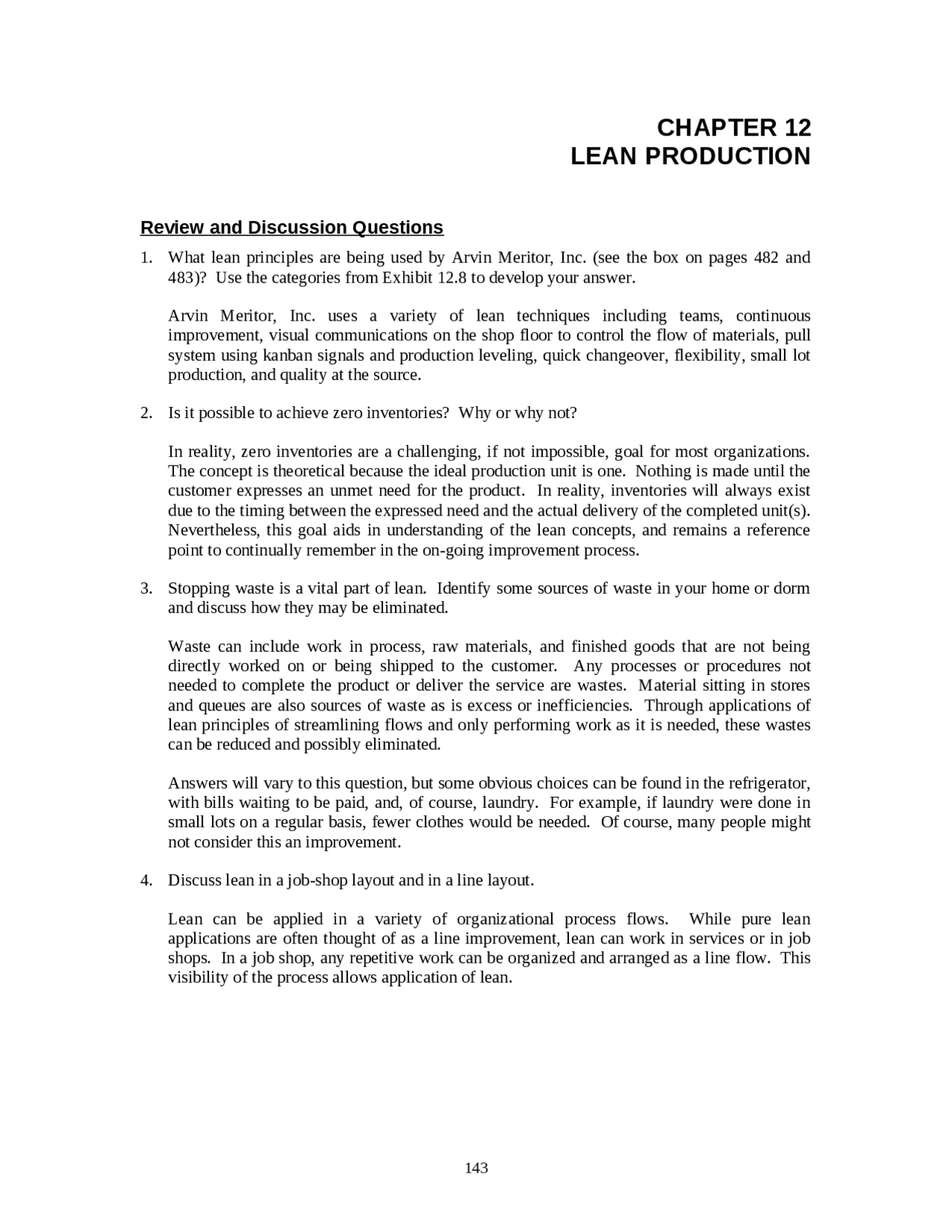 15 Discussion Questions on Lean Production - Production Management ...