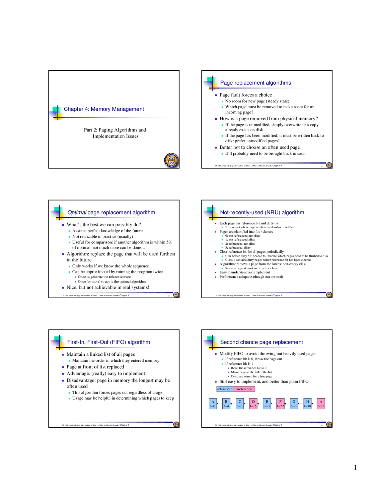 Memory Management - Introduction to Operating systems | CS 1550 - Docsity