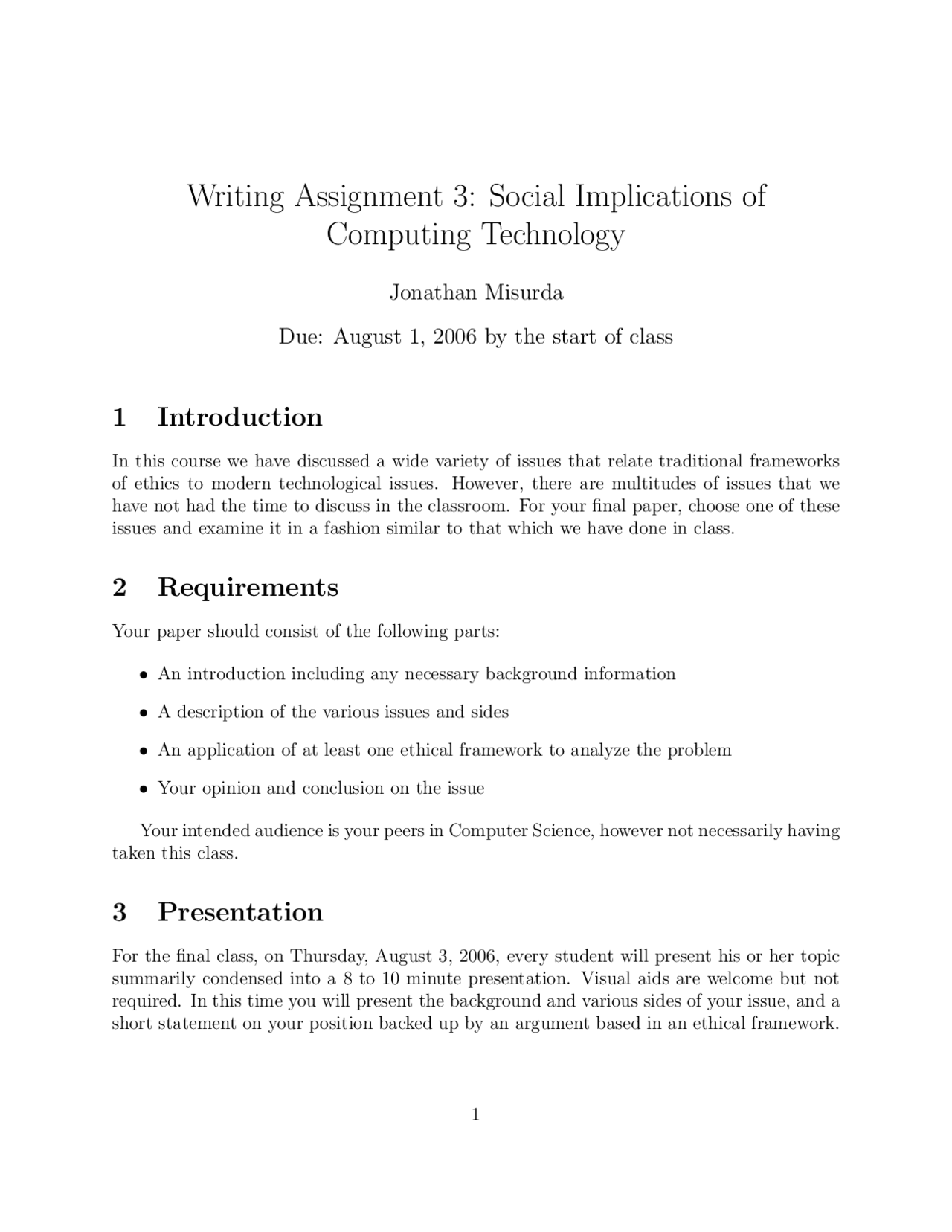 Questions For Assignment 3 Social Impact Computing Technologies Cs