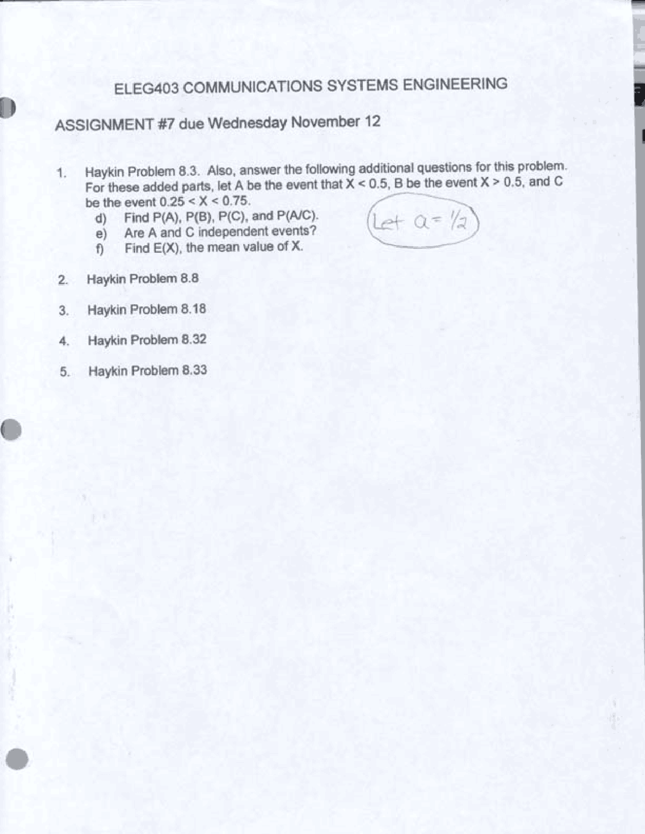 Assignment 7 Solved For Communication Systems Engineering Eleg 403