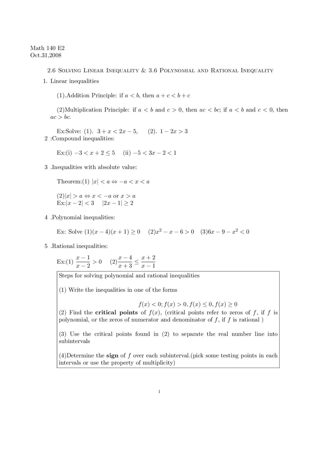Solving Linear Inequality and Polynomial and Rational Inequality | MATH ...