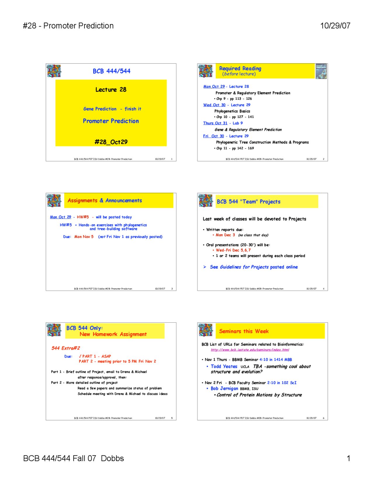 Lecture Slides On Gene Prediction Promoter Prediction Bcb 444 Docsity