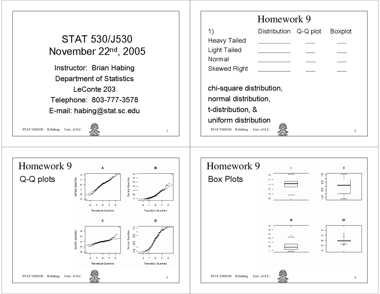 Problems On The Q And The Box Plots Assignment 9 Stat 530 Docsity