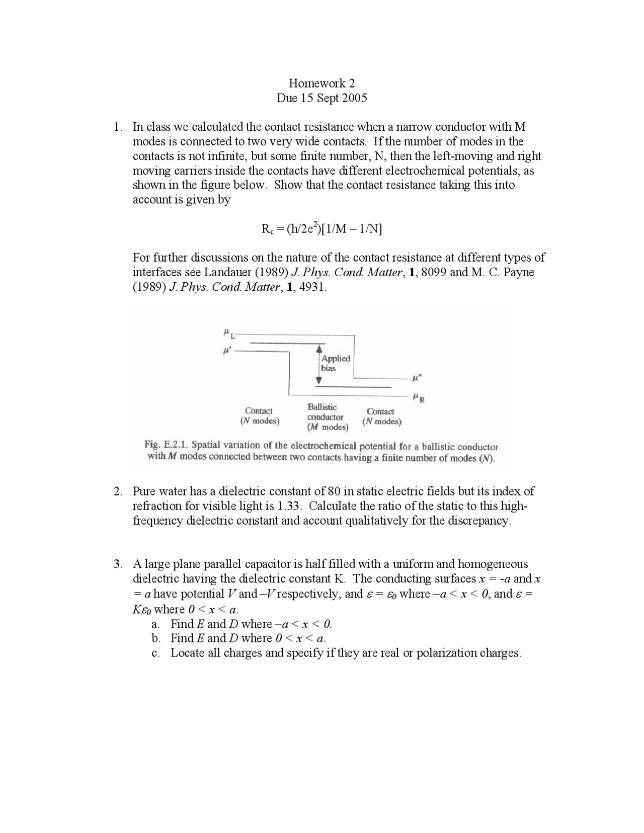 Homework Assignment on Electrostatics and Contact Resistance | Assignments Electrical and ...