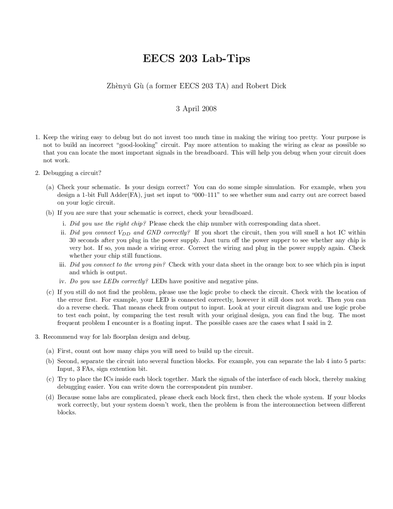 Laboratory Tips For Discrete Mathematics Eecs 203 Docsity