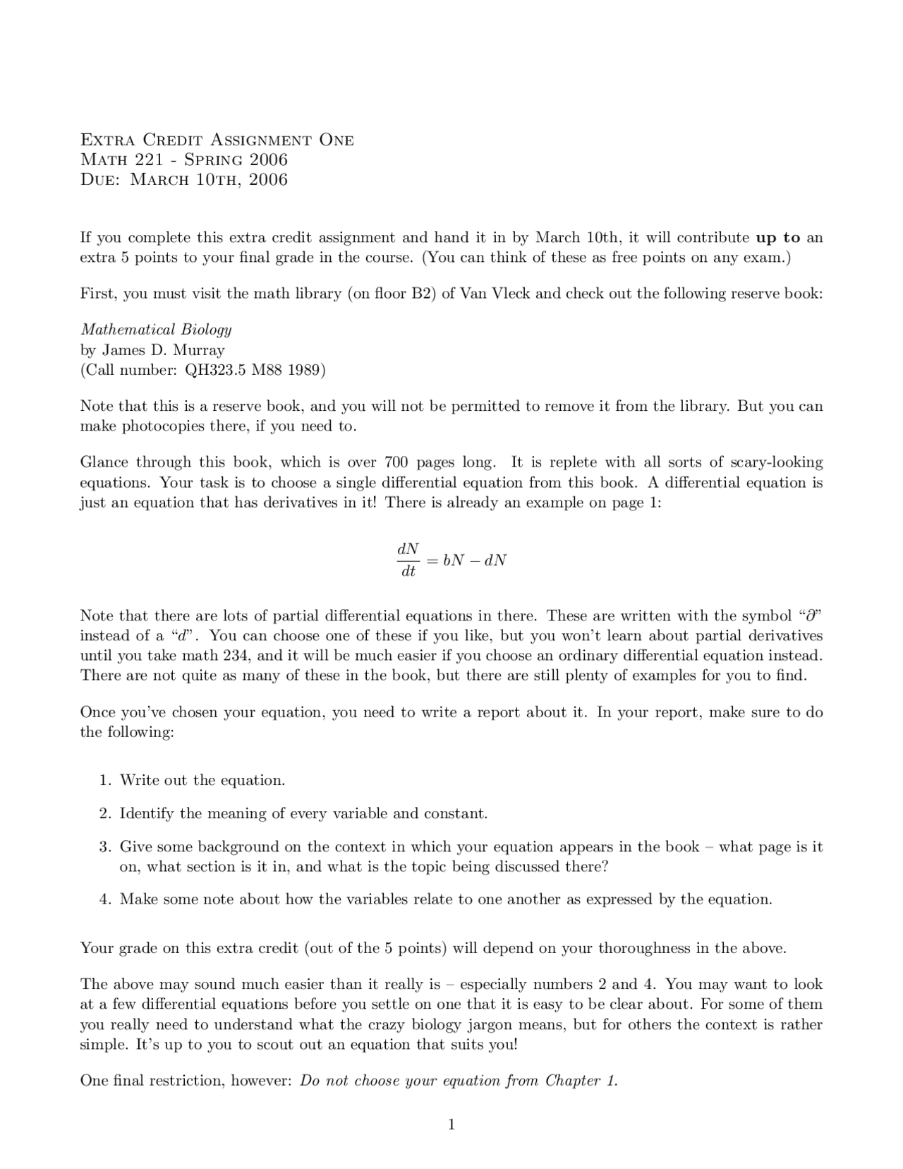 Extra Credit Assignment 1 Calculus And Analytic Geometry Math 221