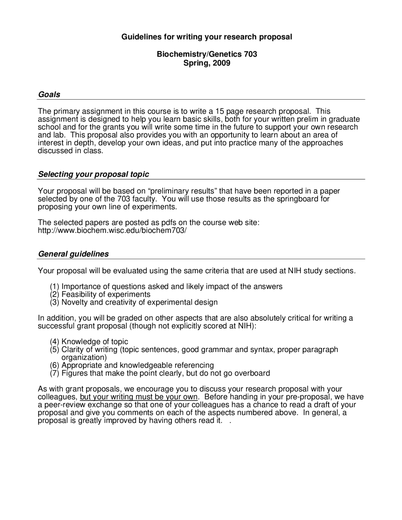 Guidelines for Research Proposal - Topics in Eukaryotic Regulation ...
