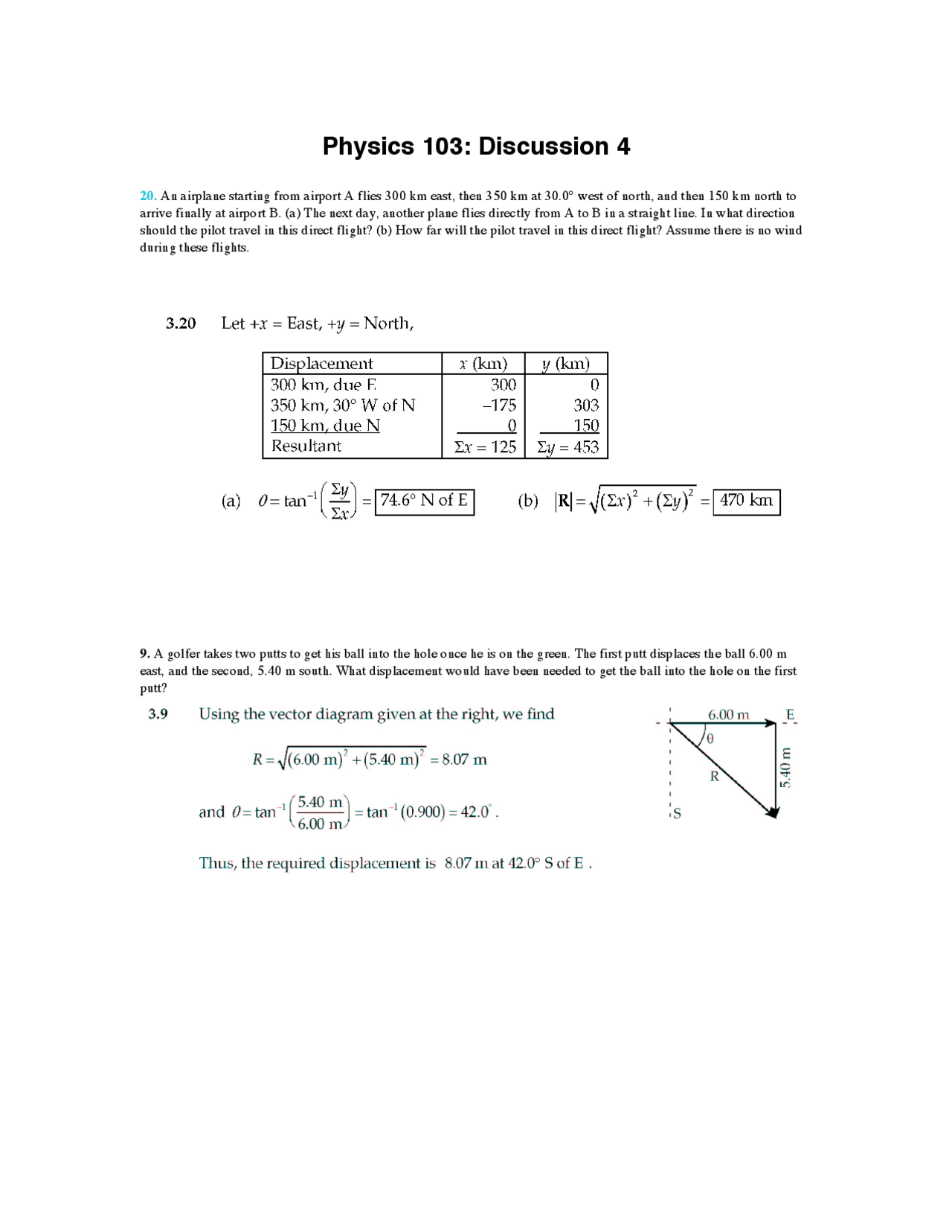 Assignment 4 With Solutions General Physics Physics 103 Docsity