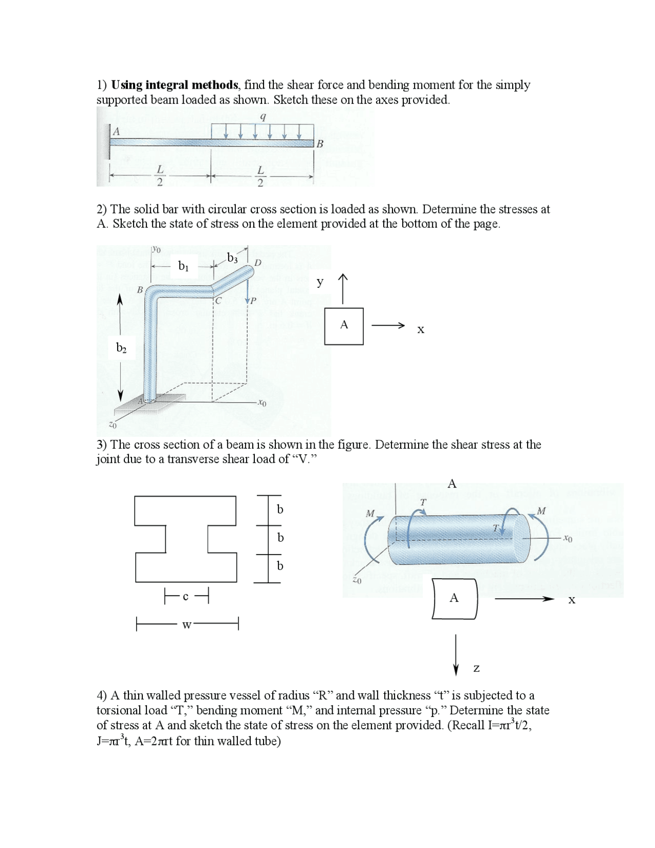 How to Find Shear Force and Stress Exam Question | Mechanics of Solids ...