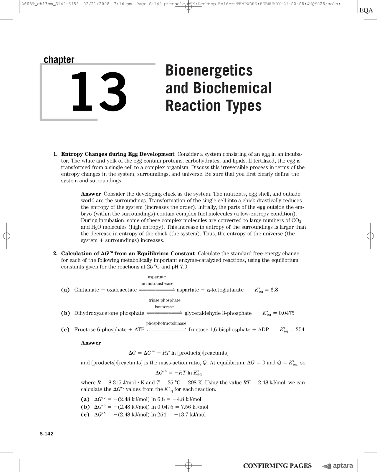 Lecture Notes On Bioenergetics And Biochemical Reaction Types Chem