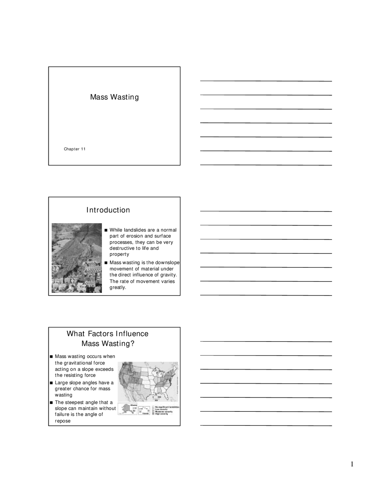 Introduction to Mass Wasting - Earth Dynamics | Geol 103 - Docsity