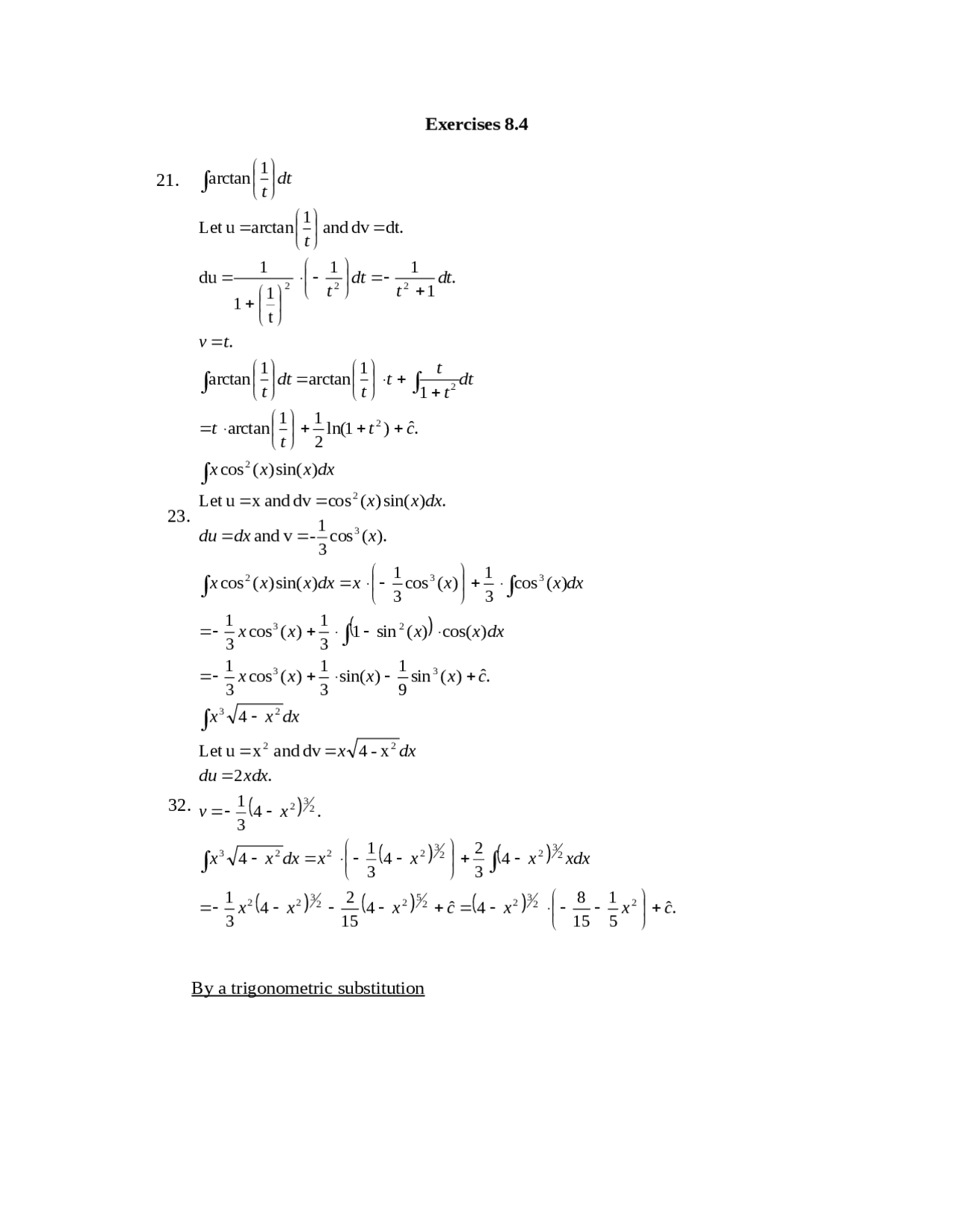 Assignment 8 with Answer Key for Calculus II | MATH 166 - Docsity