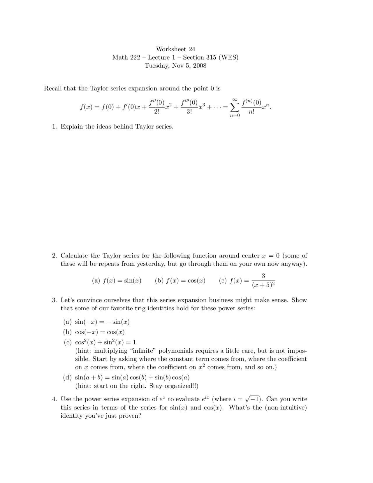 Practice Question Calculus And Analytic Geometry Worksheet 24