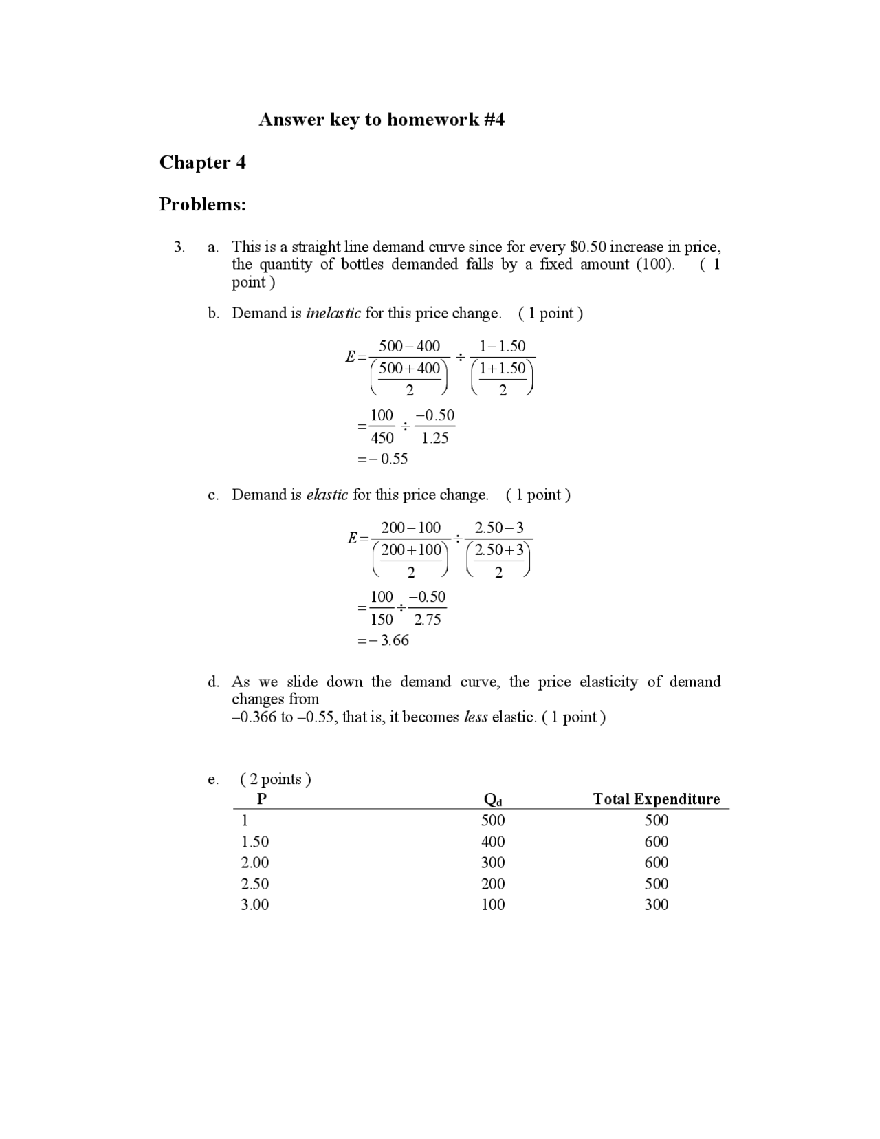 Answer Key To Homework 4 Principles Of Microeconomics Econ 101