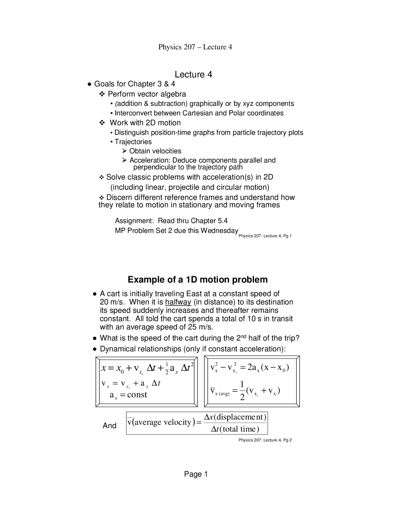 Notes On Vector And Vector Addition General Physics Physics 207