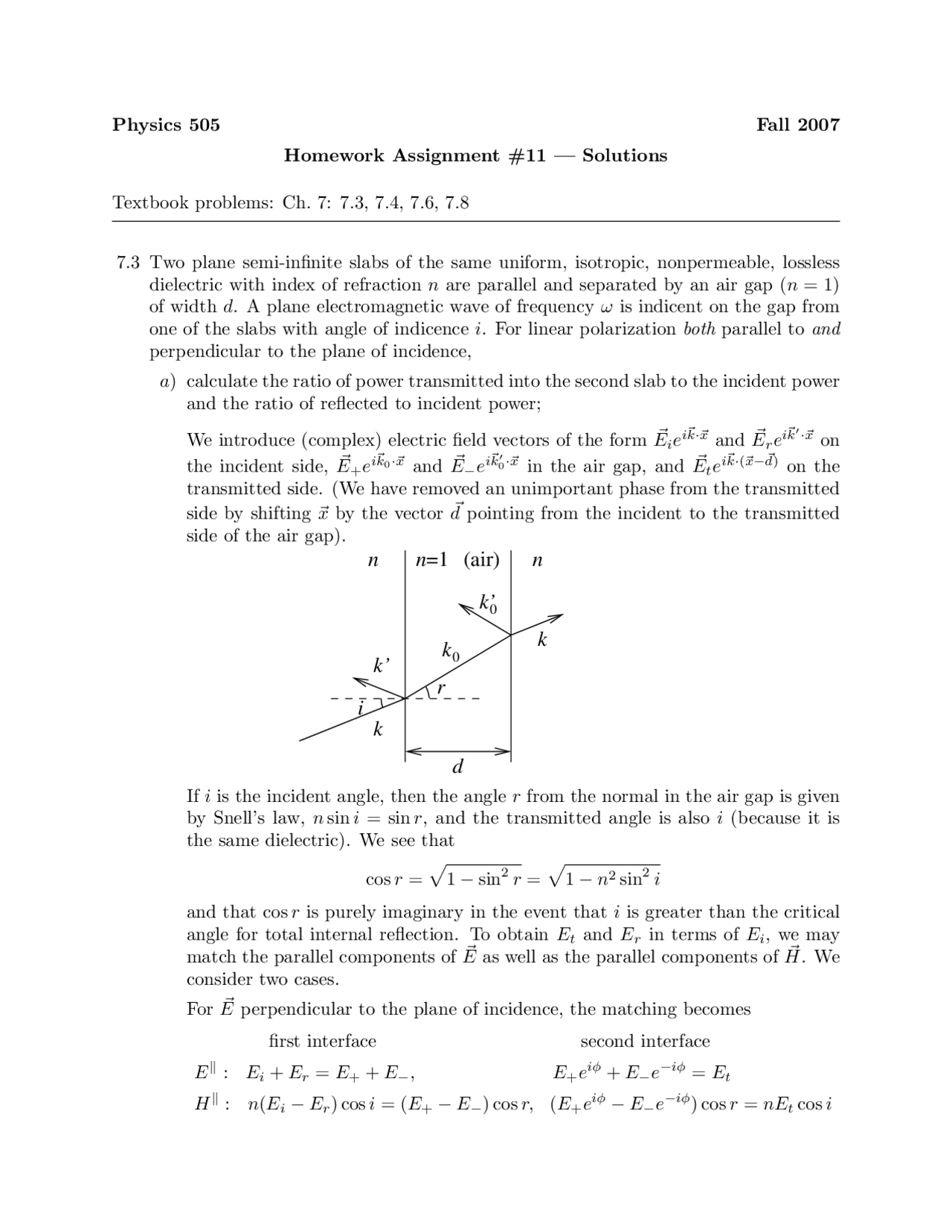 Homework 11 Problems With Solution Electricity And Magnetism I